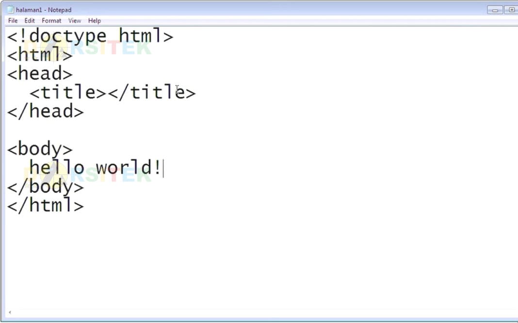 Belajar HTML Dasar Bagian 2, Membuat Hello World - Asdar Id