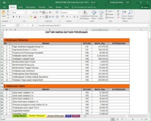 Menghitung Rencana Anggaran Biaya (RAB) Menggunakan Ms Excel - Asdar Id