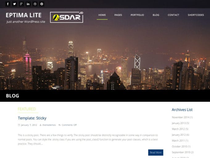 Tema WordPress Eptima Responsive Gratis - Asdar Id