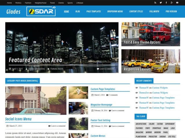 Tema WordPress Glades Responsive Gratis - Asdar Id