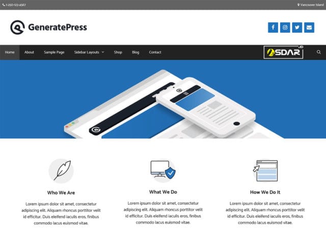 Tema WordPress GeneratePress Responsive Gratis - Asdar Id