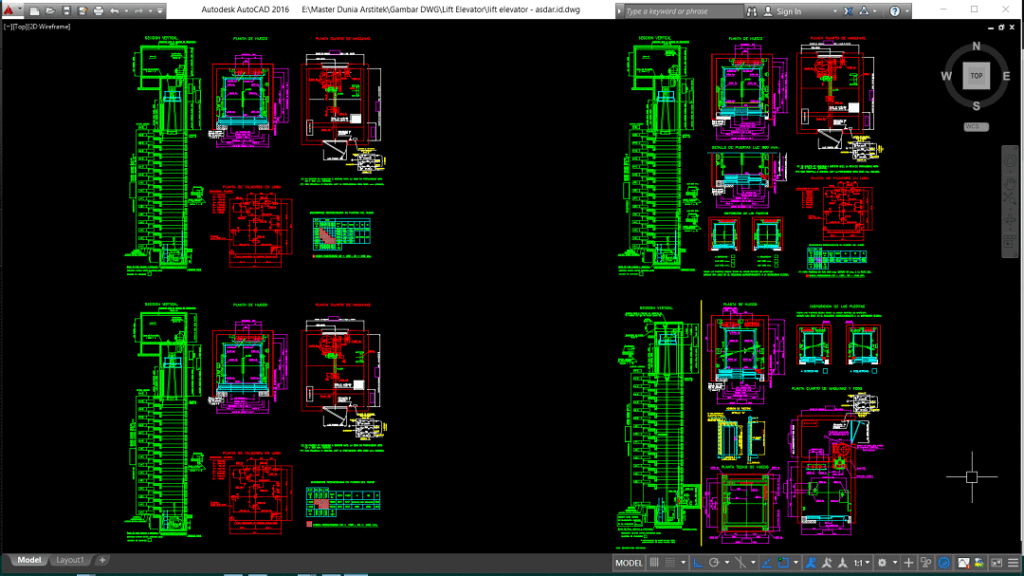 Download Gambar Detail Lift Elevator File AutoCAD - Asdar Id
