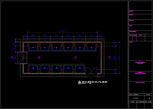 Download Pasar Sederhana Ukuran 20 x 8 Meter DWG AutoCAD - Asdar Id