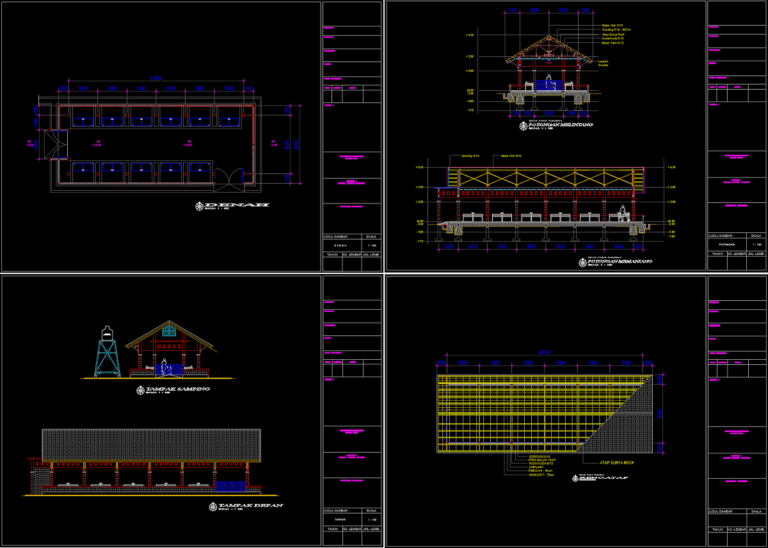 Download Pasar Sederhana Ukuran 20 x 8 Meter DWG AutoCAD - Asdar Id