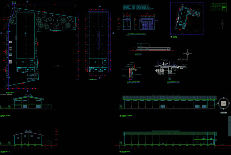 Download Gambar Gudang Sederhana 2 lantai Luas 374m2 Format DWG AutoCAD ...