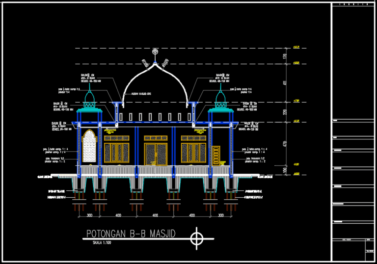 Download Gambar Masjid Format DWG AutoCAD - Asdar Id
