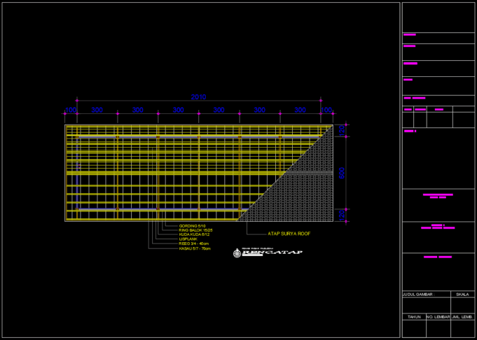 Download Pasar Sederhana Ukuran 20 x 8 Meter DWG AutoCAD - Asdar Id