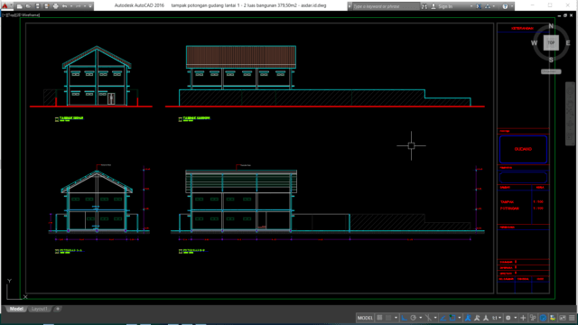 Download Gambar Gudang Sederhana 2 lantai Luas 379,50m2 Format DWG ...
