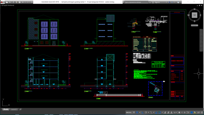 Download Gambar Gudang Sederhana 4 lantai Luas 612m2 Format DWG AutoCAD ...