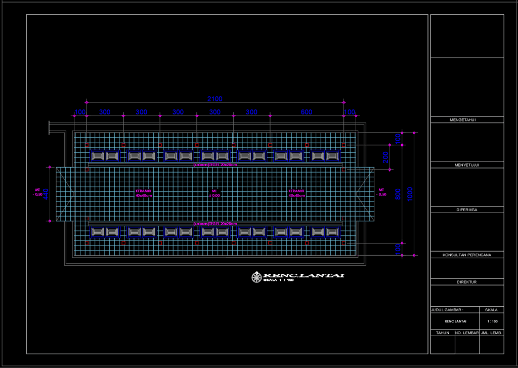 Download Pasar Sederhana Ukuran 21 x 8 Meter DWG AutoCAD - Asdar Id