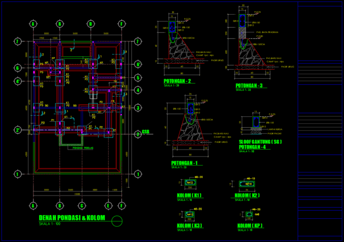 Download Rencana Pondasi Batu Kali dan Detail Sloof File DWG AutoCAD ...