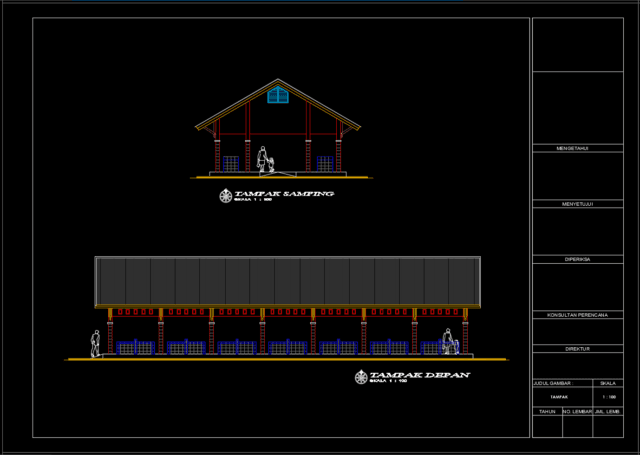 Download Pasar Sederhana Ukuran 21 x 8 Meter DWG AutoCAD - Asdar Id