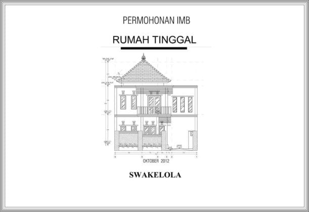 Contoh Gambar IMB Rumah Tinggal Type 120m2 - Asdar Id