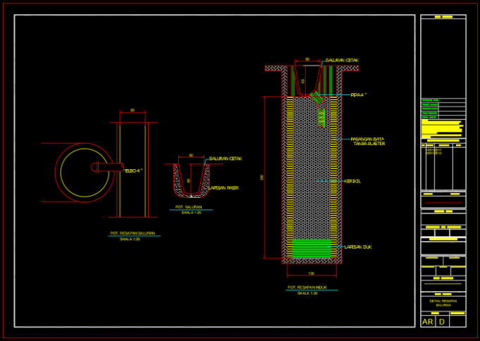 Download Gambar Kerja Detail Sumur Resapan DWG AutoCAD - Asdar Id