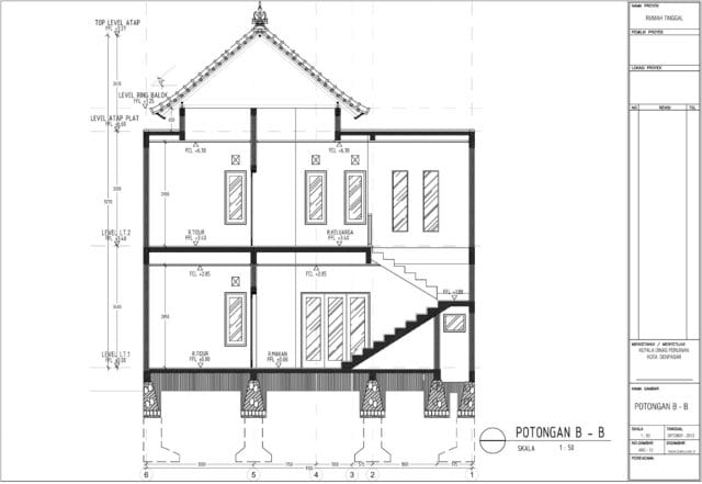 Contoh Gambar IMB Rumah Tinggal Type 120m2 - Asdar Id