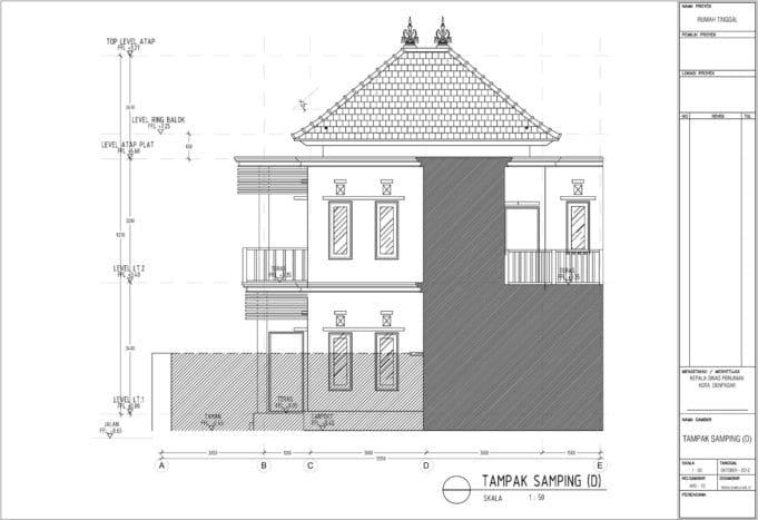 Contoh Gambar IMB Rumah Tinggal Type 120m2 - Asdar Id