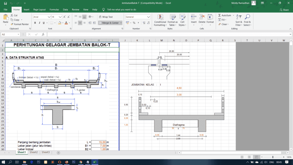 √[Gratis] Download Program Jembatan Beton Tipe Balok T dan Gelagarnya T ...