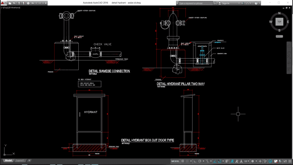 Download Detail Hydrant Format DWG File AutoCAD - Asdar Id