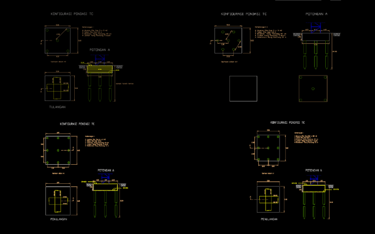 Download Lengkap Gambar Tiang Pancang DWG AutoCAD - Asdar Id