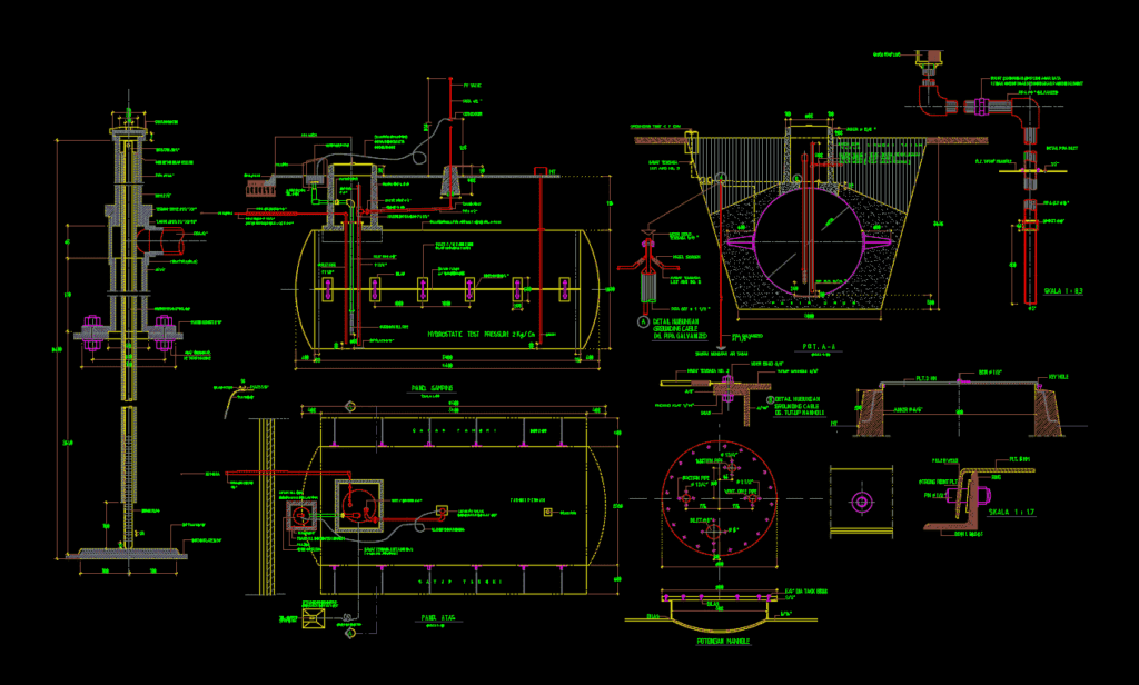 Download Standard Tangki Pendam SPBU Format DWG AutoCAD - Asdar Id