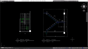 Download Detail Tangga Rumah Tinggal 2 Lantai DWG AutoCAD - Asdar Id