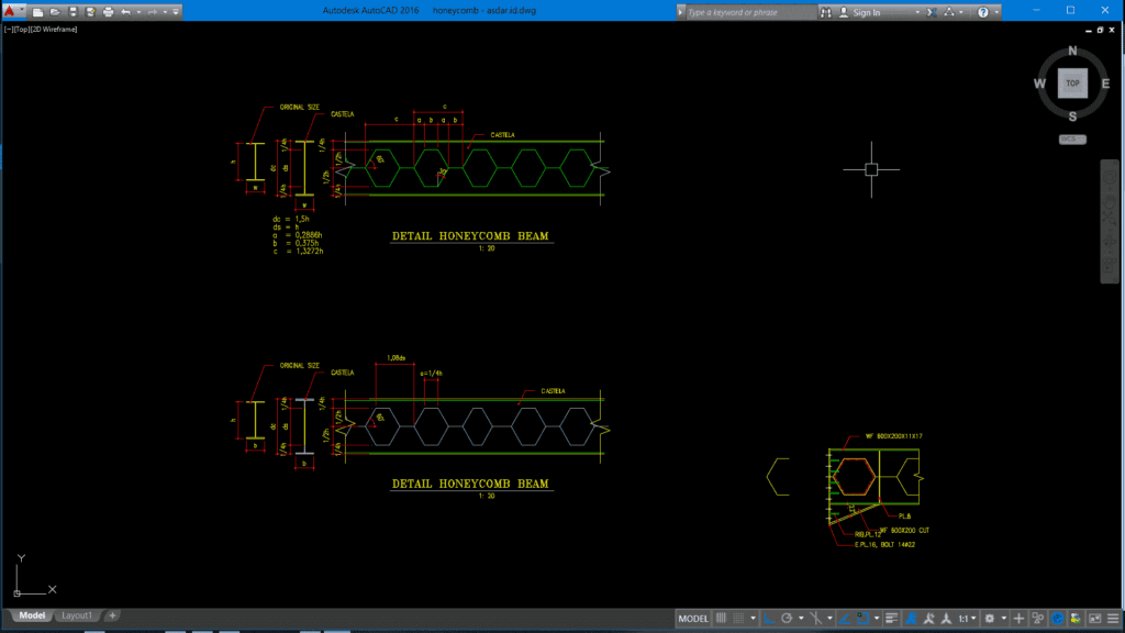 Download Referensi Gambar Honeycomb Format DWG AutoCAD - Asdar Id