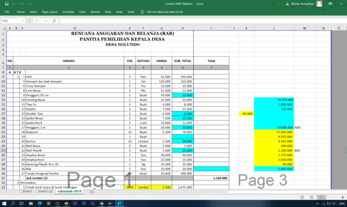 Download RAB Pilkades Format Excel, Word, dan PDF - Asdar Id