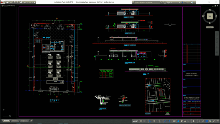 Download Gambar Desain SPBU Format DWG AutoCAD - Asdar Id