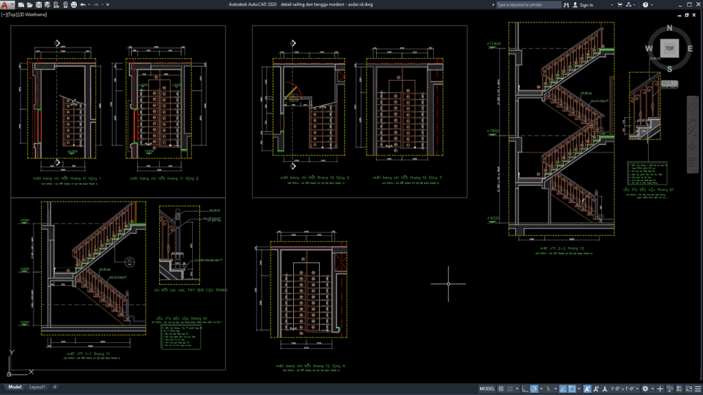 Download Detail Railing dan Tangga Modern DWG AutoCAD - Asdar Id