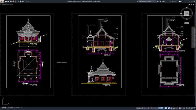 Download Desain Mushola Minimalis DWG AutoCAD - Asdar Id