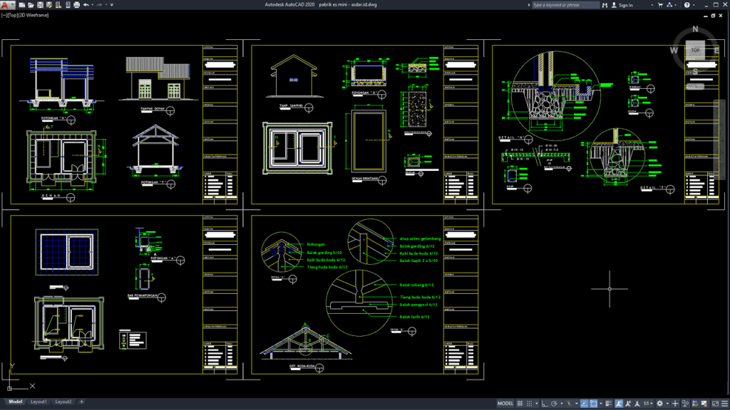 Download Desain Gambar Pabrik Es Mini Format DWG AutoCAD - Asdar Id