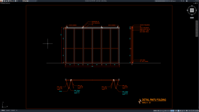 Download Detail Pintu Lipat DWG AutoCAD - Asdar Id