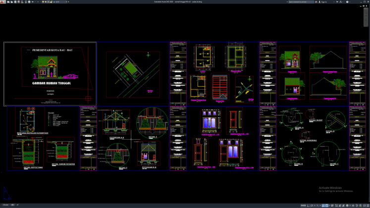 Download Desain Rumah Tinggal 48 m2 DWG AutoCAD - Asdar Id