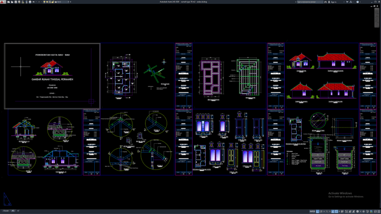 Download Gambar Rumah Type 76 m2 DWG AutoCAD - Asdar Id