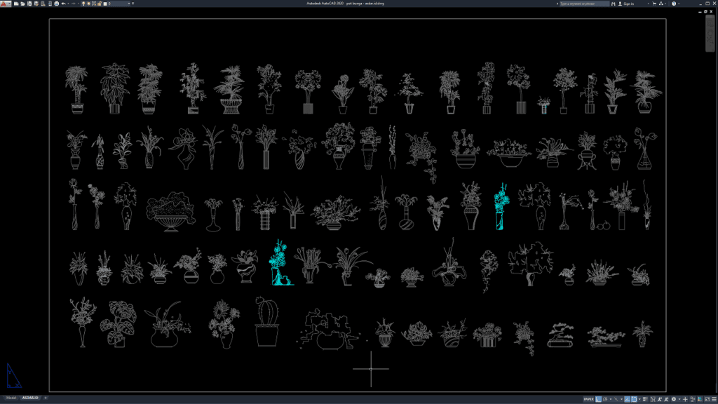 Download Block Pot Bunga DWG AutoCAD - Asdar Id