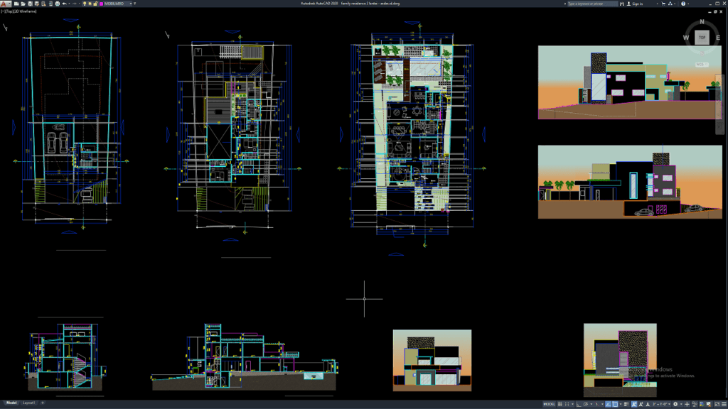 Download Desain Family Residence 2 Lantai DWG AutoCAD - Asdar Id