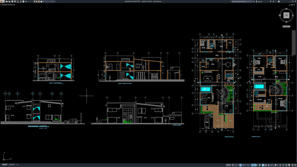 Download Desain Gambar Residence 2 Lantai DWG AutoCAD - Asdar Id