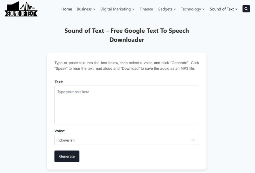 Bagaimana Cara Pakai Sound of Text Gratis - Asdar Id