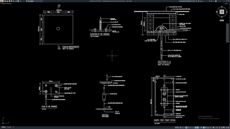 Download Gambar Penangkal Petir (Terminal Udara & Pembumian) DWG ...