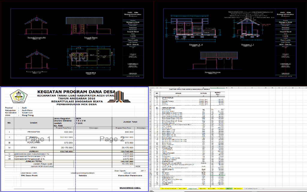 [RAB Lengkap] Download Gambar MCK (Mandi Cuci Kakus) DWG AutoCAD - Asdar Id
