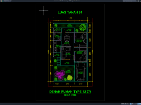 Kumpulan Denah Rumah Type 50 Lengkap Format DWG AutoCAD - Asdar Id