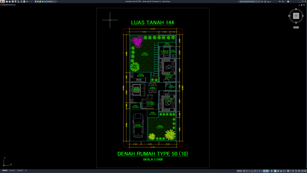 Download Denah Type 50/144 Bagian 10 DWG AutoCAD - Asdar Id