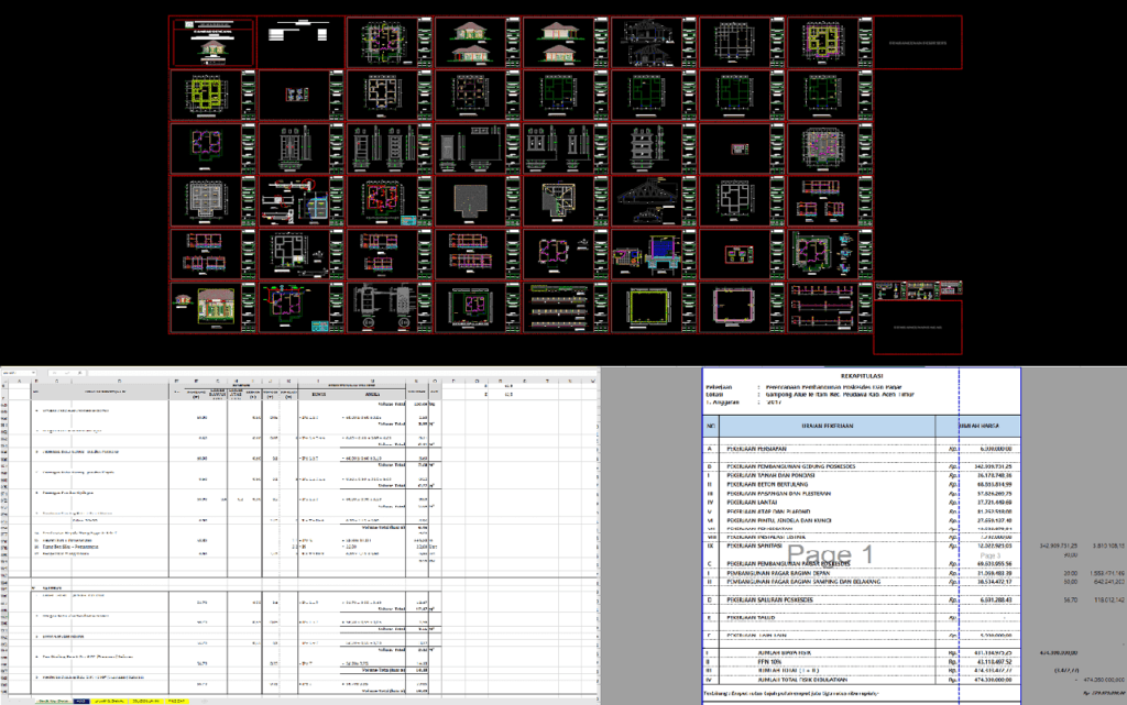 [RAB+BACKUP VOLUME] Download Desain Poskesdes DWG AutoCAD - Asdar Id