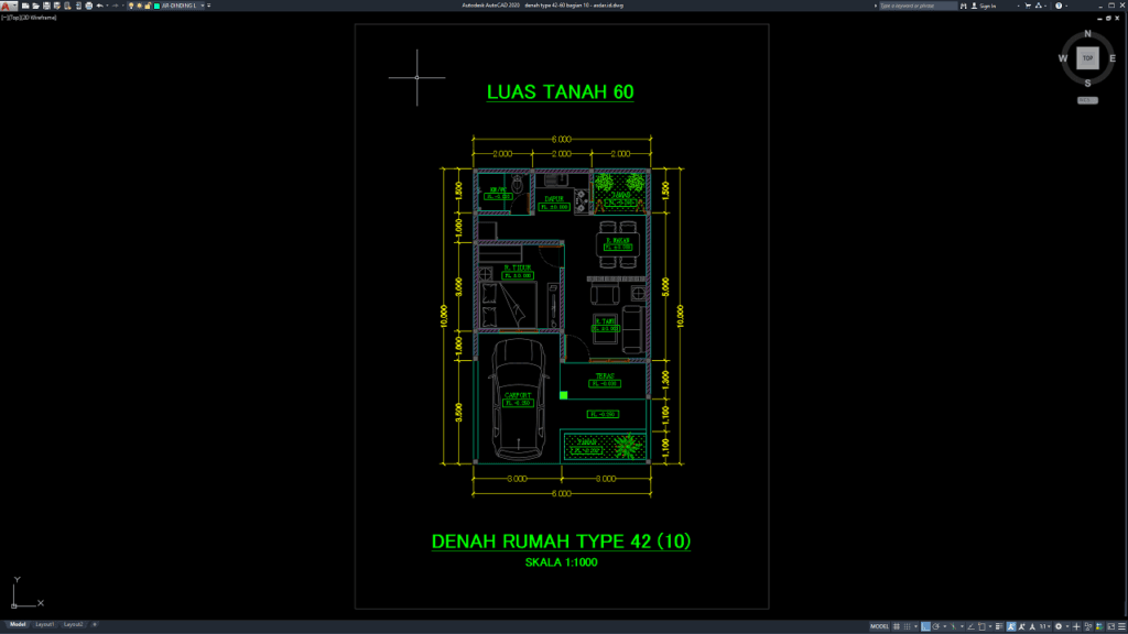 Download Denah Type 42/60 Bagian 10 DWG AutoCAD - Asdar Id