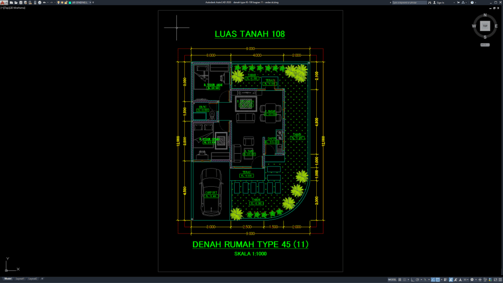Download Denah Type 45/108 Bagian 11 DWG AutoCAD - Asdar Id