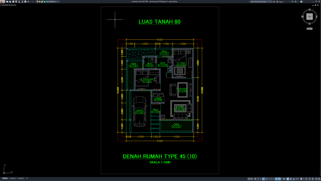 Download Denah Type 45/80 Bagian 10 DWG AutoCAD - Asdar Id