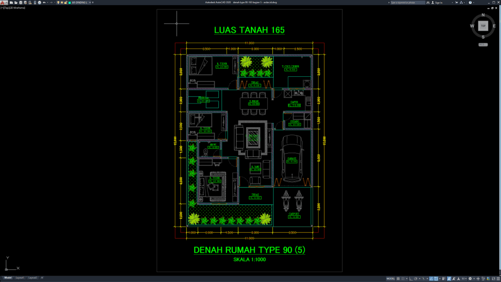 Download Denah Type 90/165 Bagian 5 DWG AutoCAD - Asdar Id