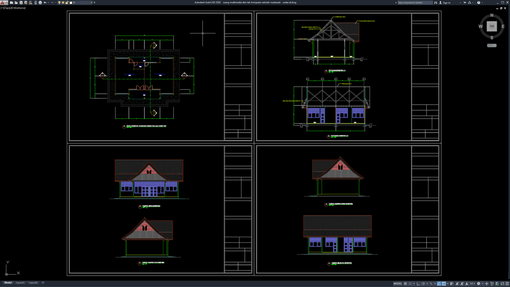 Download Desain Ruang Multimedia dan Lab Komputer Sekolah Madrasah DWG ...