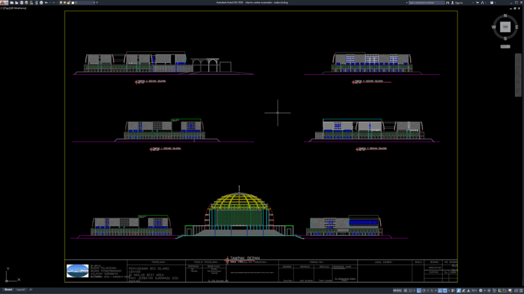 [√DED Lengkap] Download Desain Masjid & Islamic Center Suramadu DWG ...