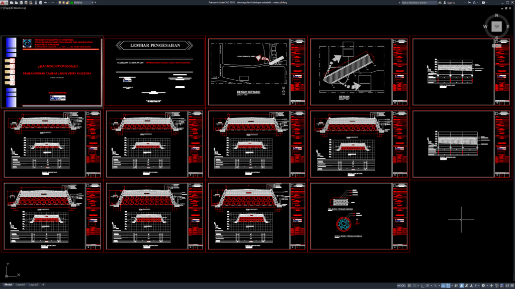 Download Desain Dermaga Feri Kaledupa Wakatobi DWG AutoCAD - Asdar Id